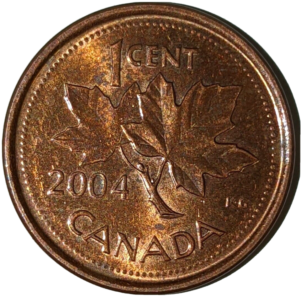 ***Rare*** Canada 2004P 1 Cent | Canadian Penny | 20 YO ***Die Chips ...