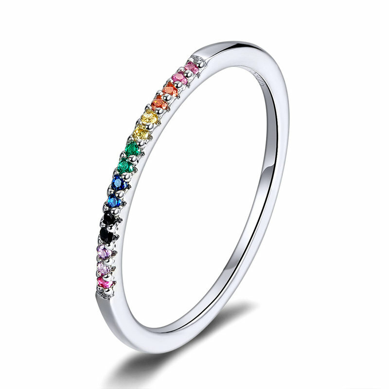 Fashion 925 Sterling Silver Wedding Promise Ring Crown Zircon Women ...