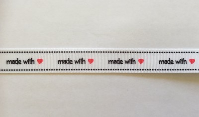 Made with Love ribbon for cake decorating or scrapbooking 1m 16mm wid ...