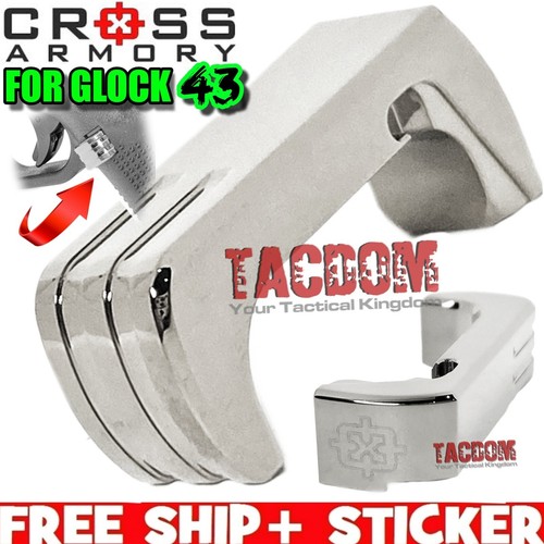 Cross Armory SILVER For GL0CK 43 ONLY Extended Magazine Catch Release ...