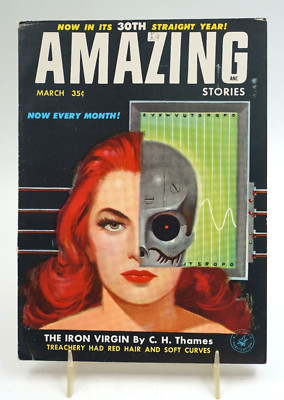 Amazing Stories 1956 Vol 30 #3 "The Iron Virgin" Pulp Magazine Robot's ...