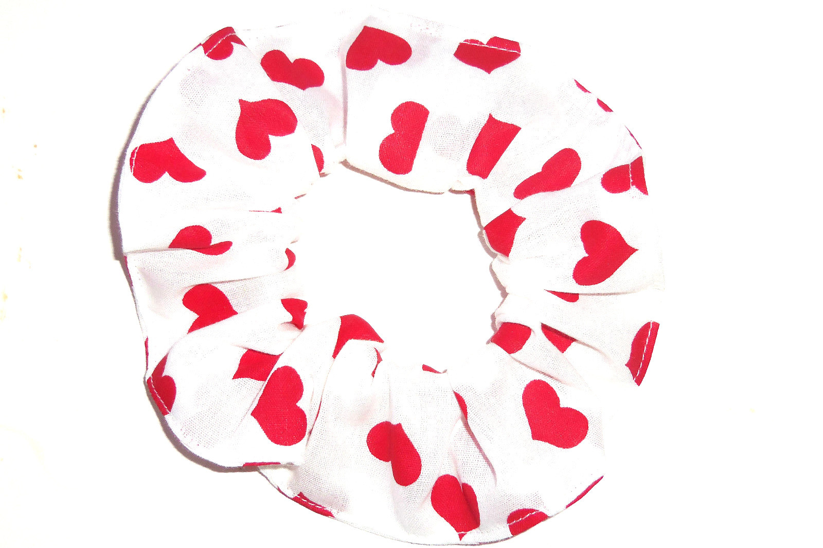 Hair Scrunchie Valentines Day Fabric Scrunchies by Sherry Hearts Kisses ...