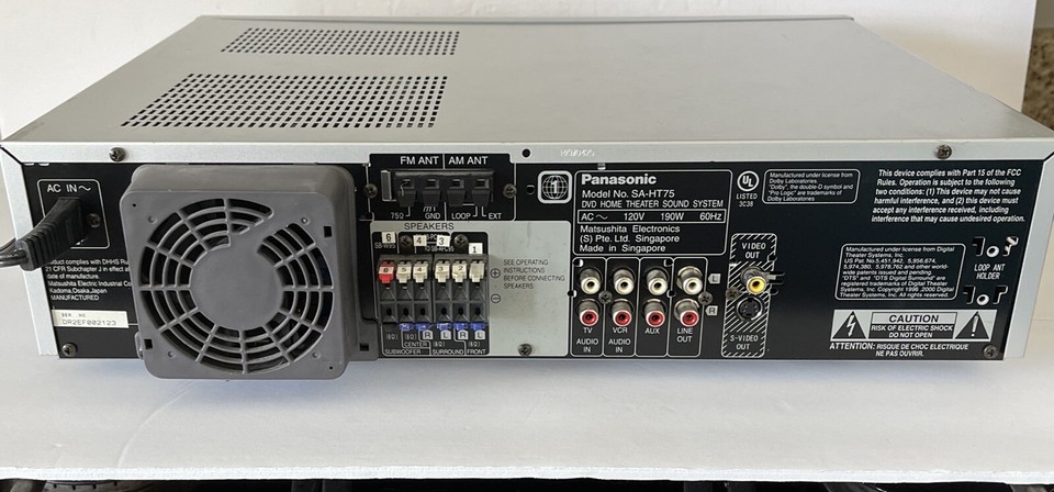 Panasonic DVD Player SA-HT75 5-Disc Wired Surround Sound System Tested ...