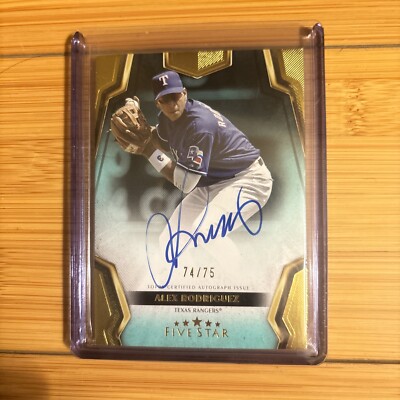 2024 Topps Five Star Alex Rodriguez Green AUTO /75 Texas Rangers AROD ...