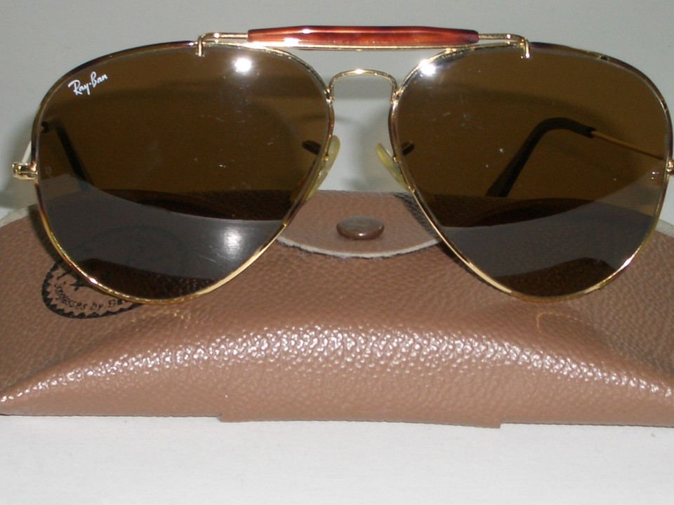 VINTAGE B&L RAY-BAN B15 UV COLOR CONTRAST TECH TORTUGA OUTDOORSMAN II ...