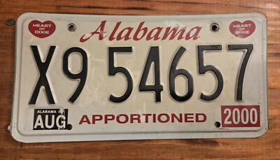 Vintage Alabama License Plate Apportioned 2000 Uncommon Truck Tag | eBay