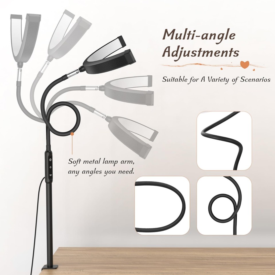 Half Moon Light with Clamp, LED Manicure Table Lamp, Desk Lamp for Nail ...