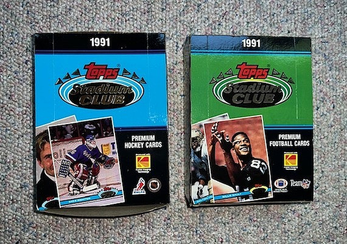 1991 Topps Stadium Club Hockey AND 1991 Stadium Club Football boxes | eBay