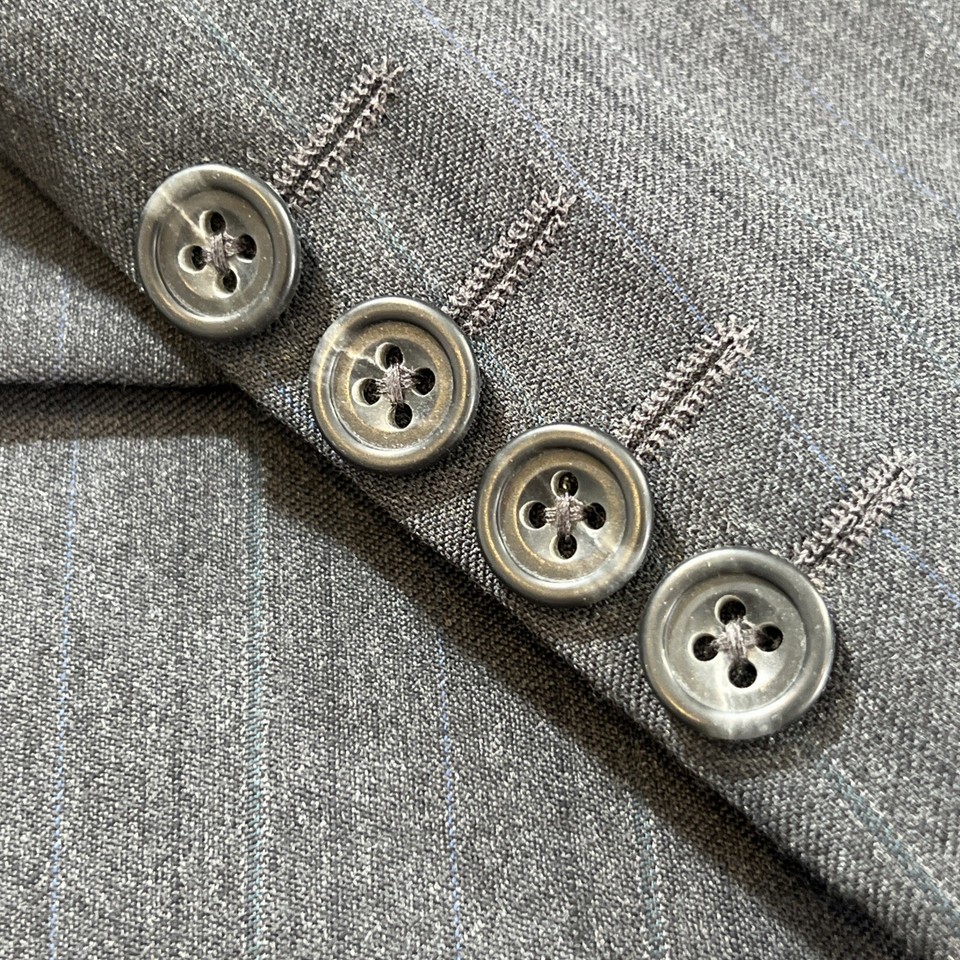 ARTHUR DUNN Vintage Grey Stripe Wool Blend 2-Piece Suit C40R W32 L29 ...