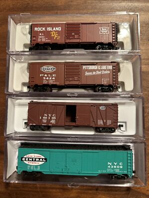 Atlas N Scale Box Cars New York Central Rock Island | eBay