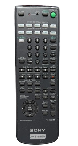 Sony RM-P362 AV Stereo Receiver Programmable Remote Control Black ...