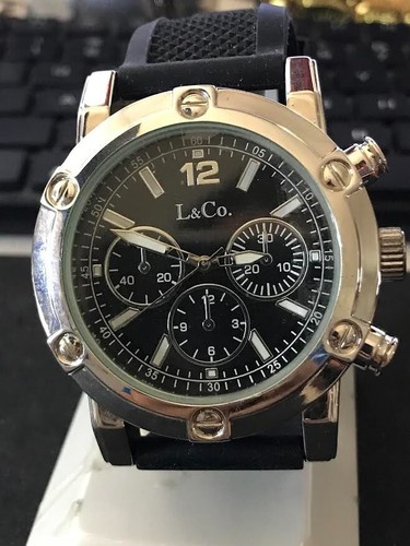 L & Co 50mm Large Black Dial Quartz Unisex Watch Work, New Battery ...
