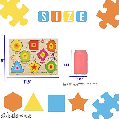 Wooden Peg Puzzles for Toddlers – Pack of 3 with Foam Learning Clock ...