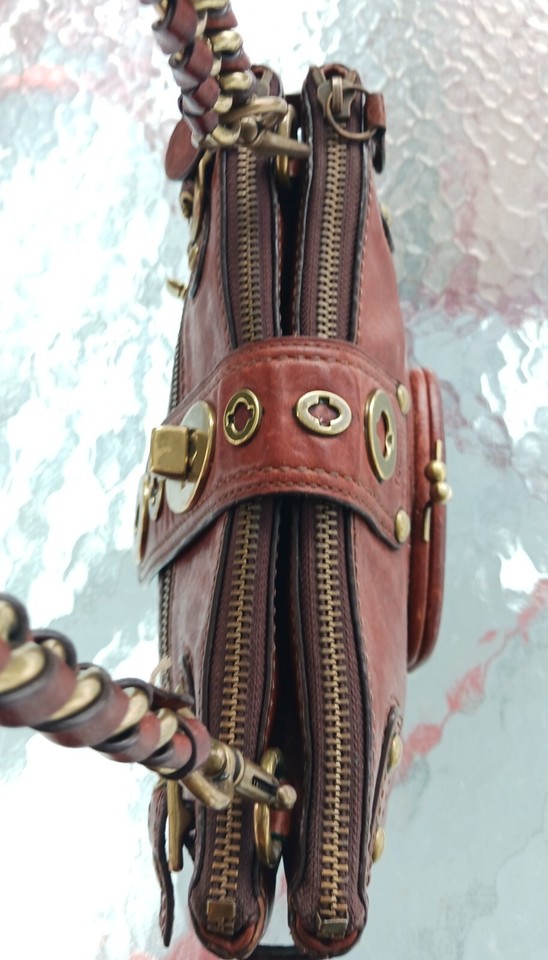 Coach 11622 Vintage Saddle Brown Shoulder Bag With Turnlock & Kisslock ...