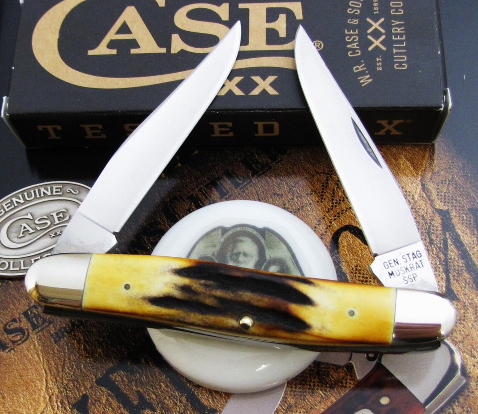 Case XX Stag Red Letter Muskrat Knife Original 1978 Spectacular Stag ...