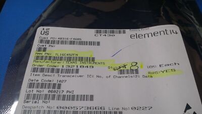 (1 PC) TL16C452FN TI UART IC 2, DUART Channel 68-PLCC (24.23x24.23 ...