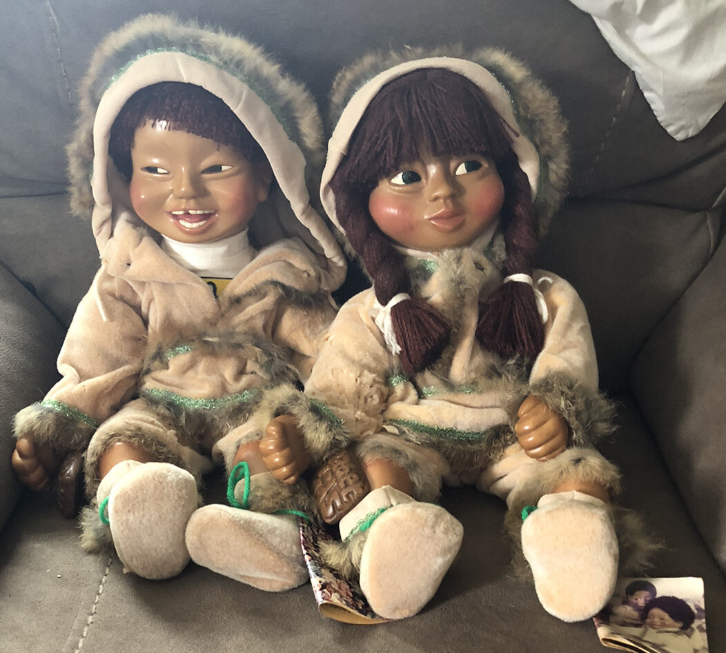 Naber Kids Dolls Eskimo Elsa Matching Eric 1991 COA Signed Clothes Torn ...