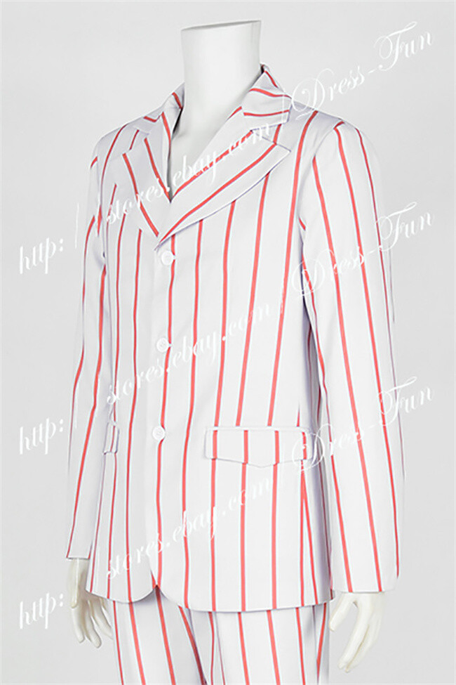 The Beatles Cosplay Costume Ringo Starr Red Stripes Suit Coat + Pants ...
