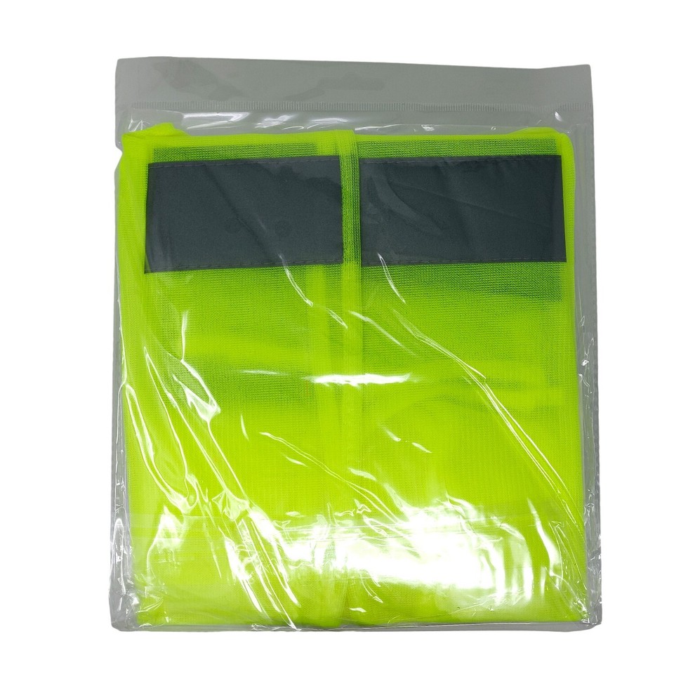 Large Neon Security Safety Vest High Visibility Reflective Stripes Work ...