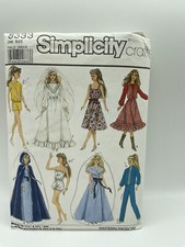 Simplicity 8333 1980s Fashion Doll Barbie Wardrobe Pattern Wedding Gown ...