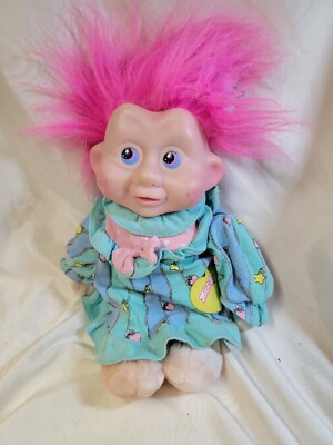 Vintage MAGIC TROLLS Applause 1991 Baby Doll PINK Hair Night Gown ...