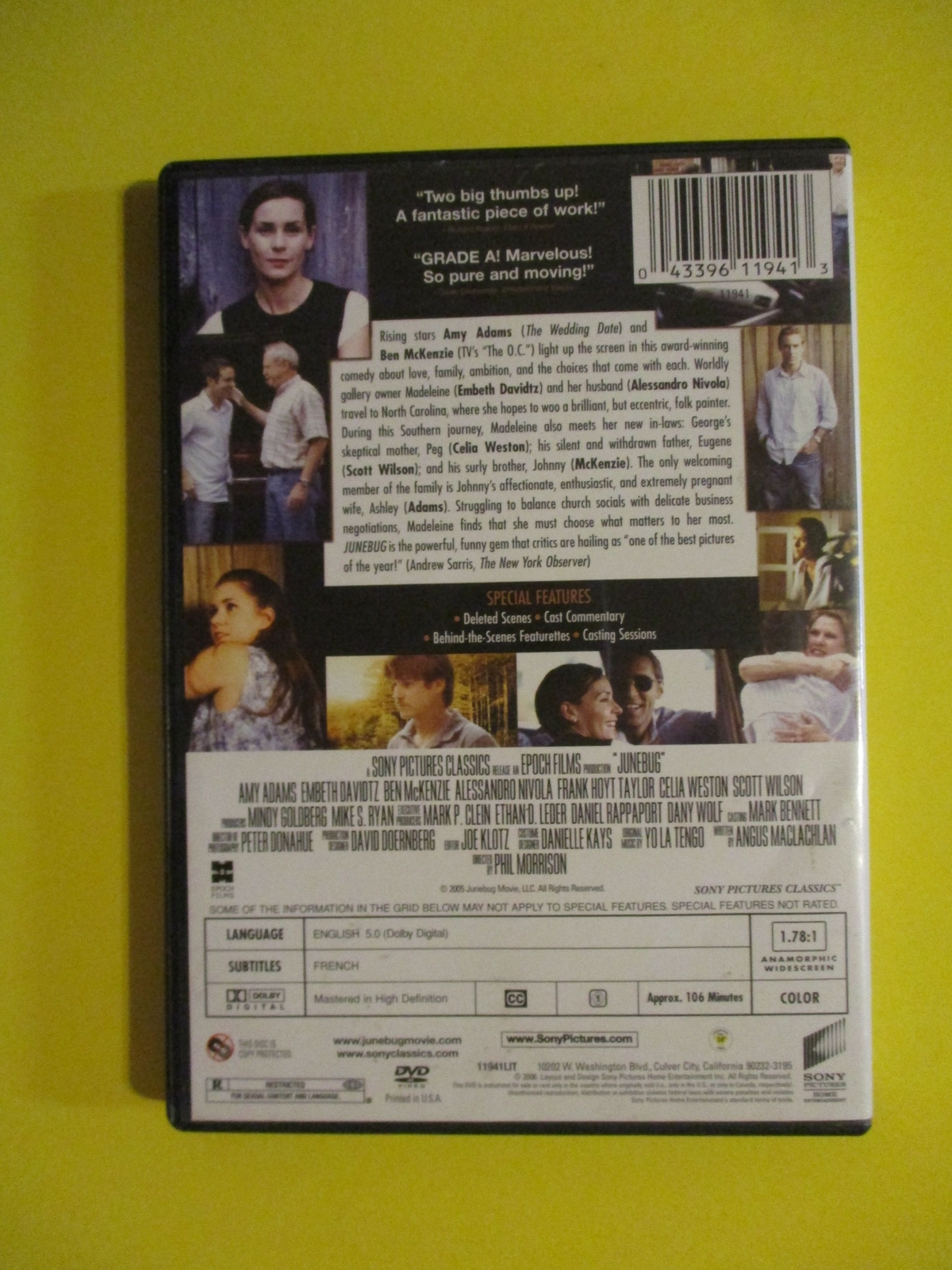 Junebug Amy Adams Ben Mckenzie Embeth Davidtz DVD 43396119390| eBay