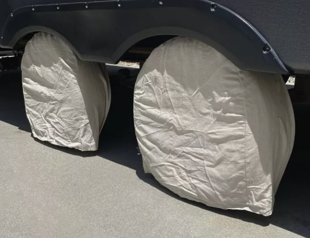 Heavy Canvas Tire Cover Wheel Masker 4 Pack Set Storage Auto Paint ...