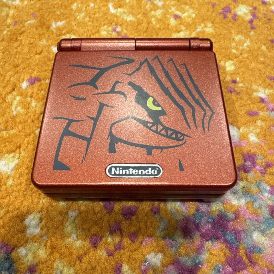 Nintendo Game Boy Advance SP - Red Groudon Reshell W/Charger ...