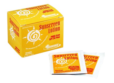 Sunscreen Lotion 30+ SPF PABA Free Single Use 3.5g Packets | eBay