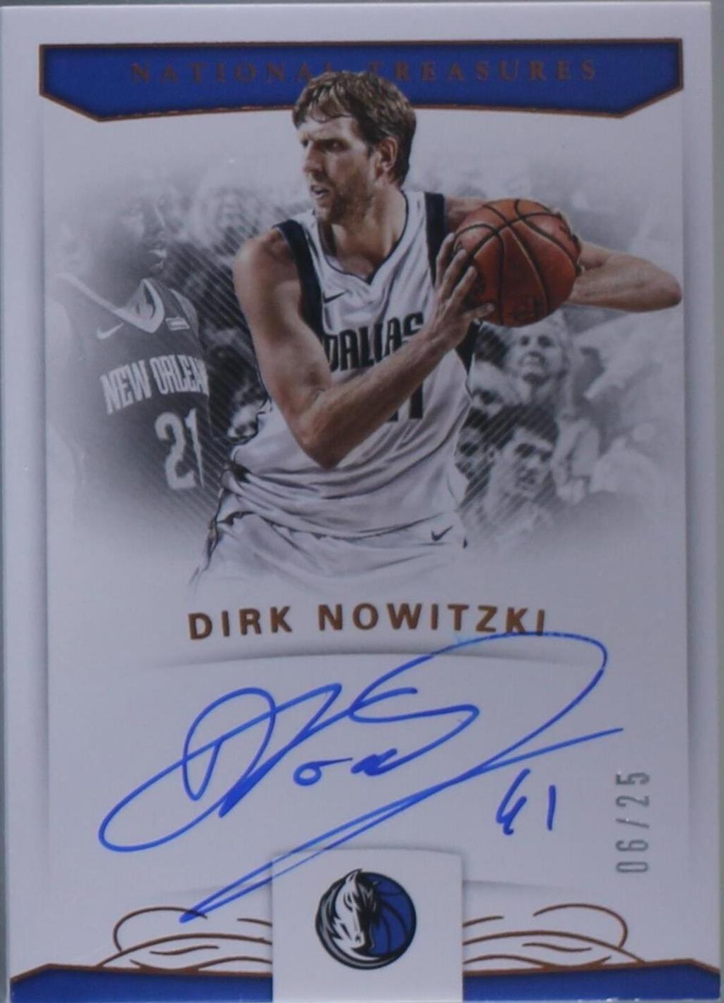 2017-18 Panini National Treasures - Signatures Dirk Nowitzki #S-DNW ...