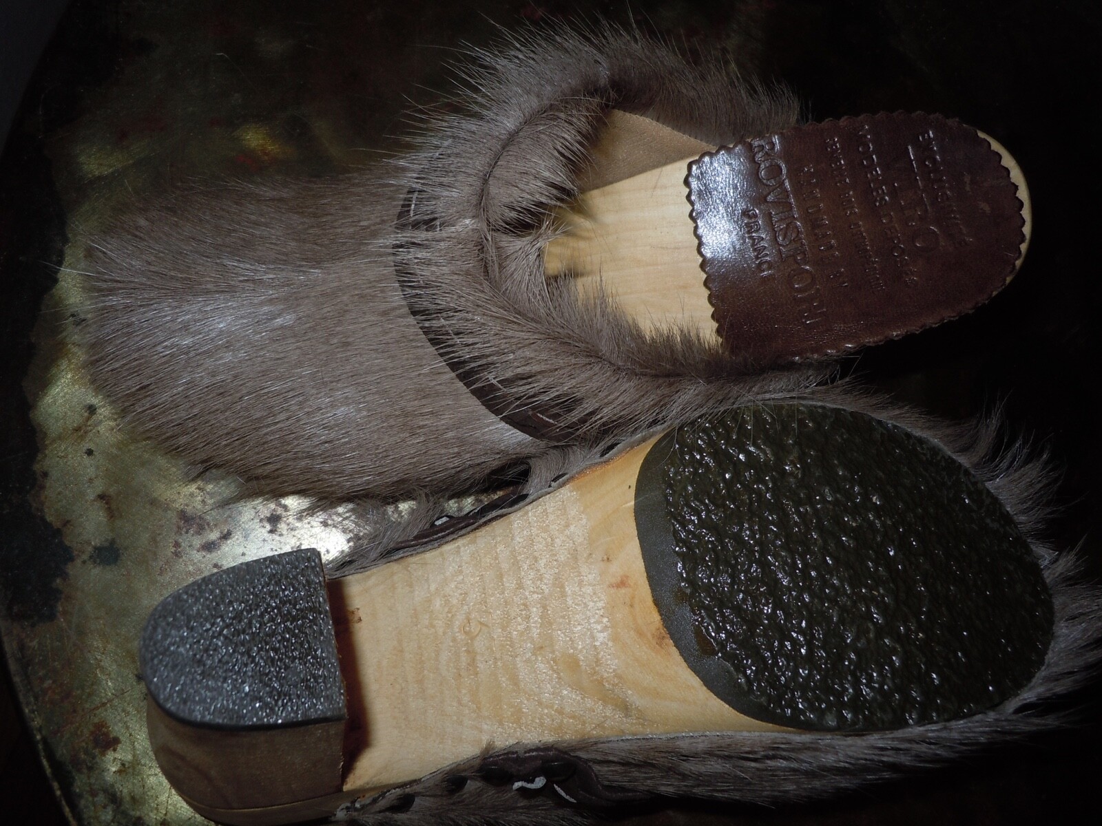 SABOTS VINTAGE taille 37 Handmade by Rovisport France Bois et chèvre ...