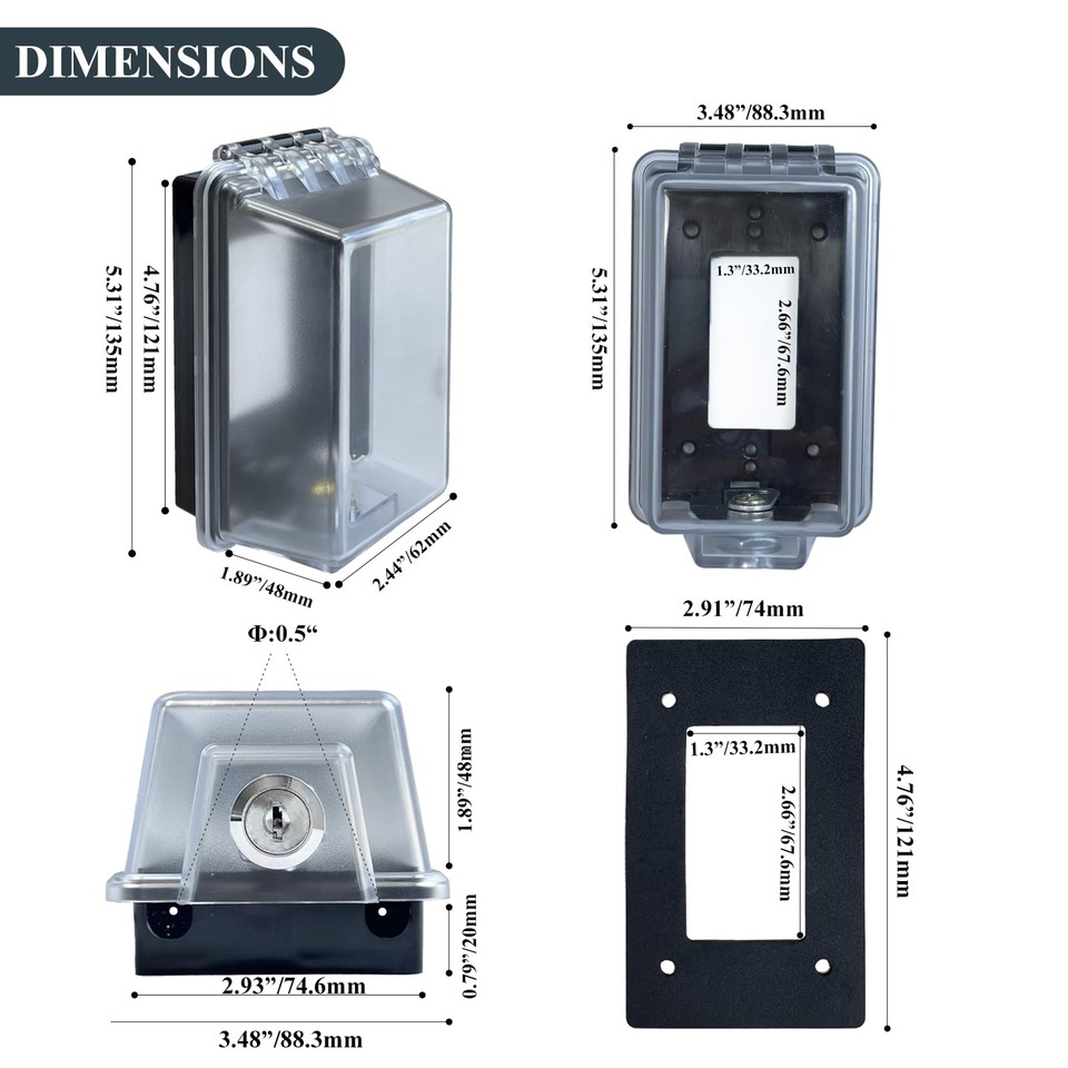 Baby Safety Dual Outlet Cover Box-Key Lock for Much Better Toddler ...