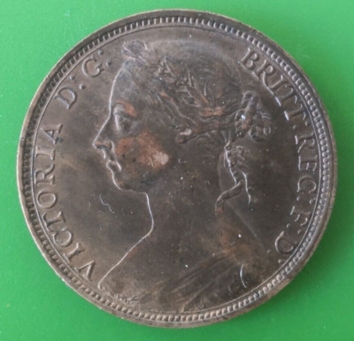 1889 Victoria Bun Penny Coin nice grade #1385c | eBay UK