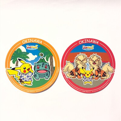 R009 Japanese Pokemon Stickers Okinawa Exclusive Pikachu Growlithe ...