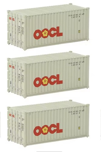 OOCL HO Scale 1:87 20ft Shipping Container 3 Pack Evemodel | eBay Australia