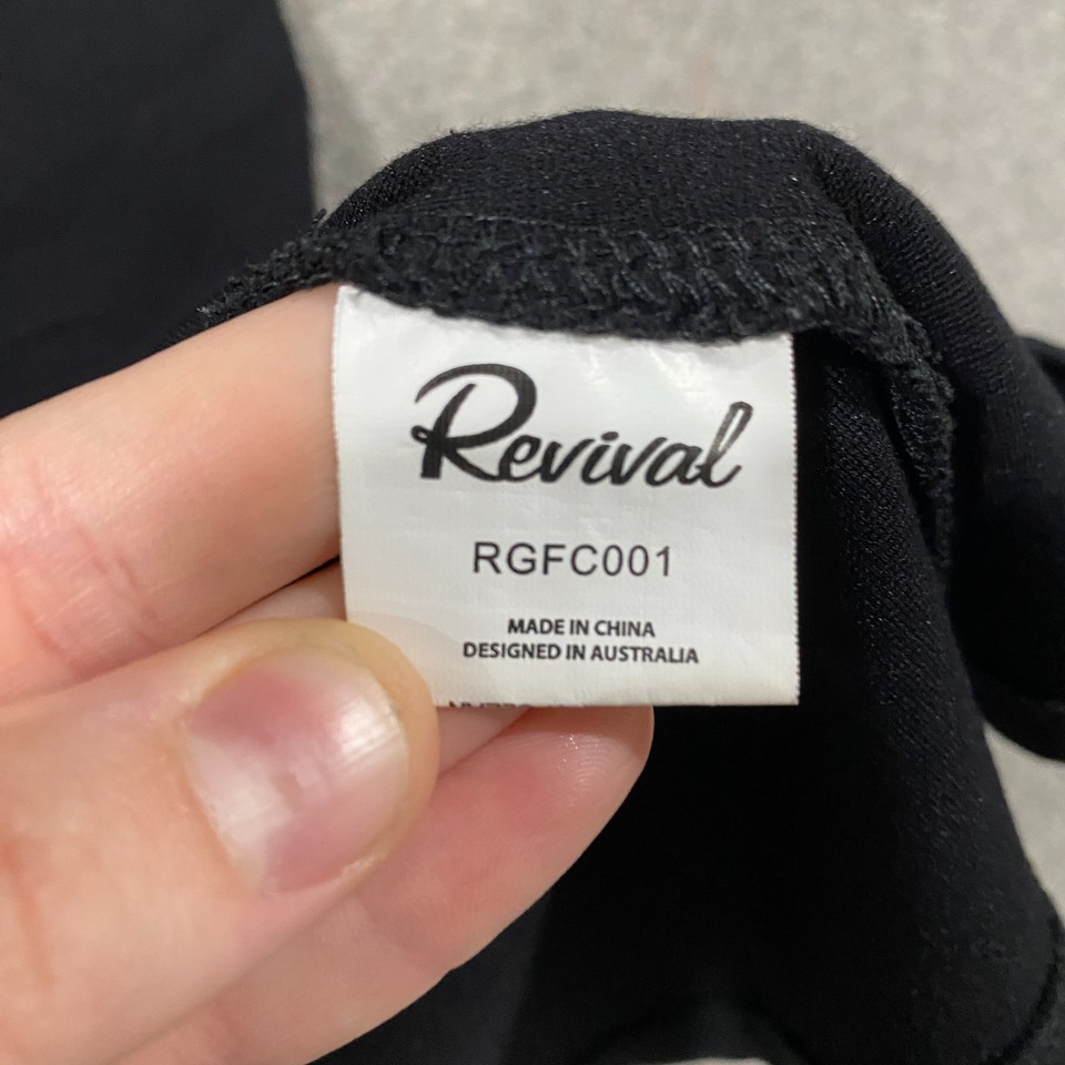 Revival Shift Mini Dress Size 6 Black Knit Cap Sleeve Keyhole Button ...