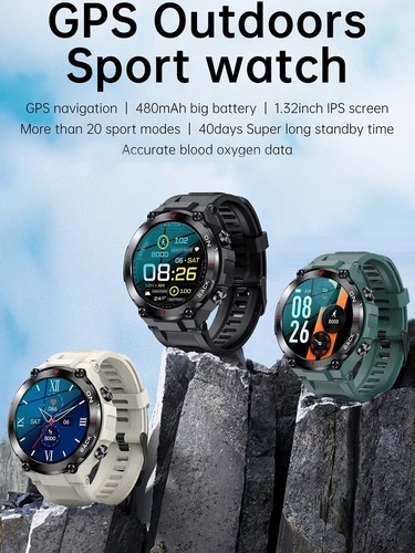 LEMFO LEM-K37 GPS Smart Watch Men Outdoors Sport Smartwatch IP68 ...