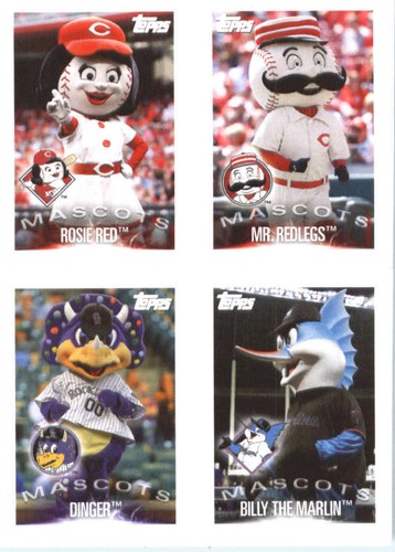 2019 Topps MLB Stickers #152/157/166/175 Rosie Red/Mr. Redlegs/Dinger ...