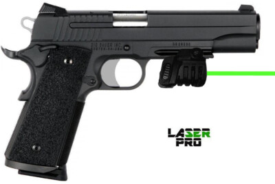 Green Laser Sight for 1911 Pistols w/ Rails like Sig Sauer 1911, S&W ...