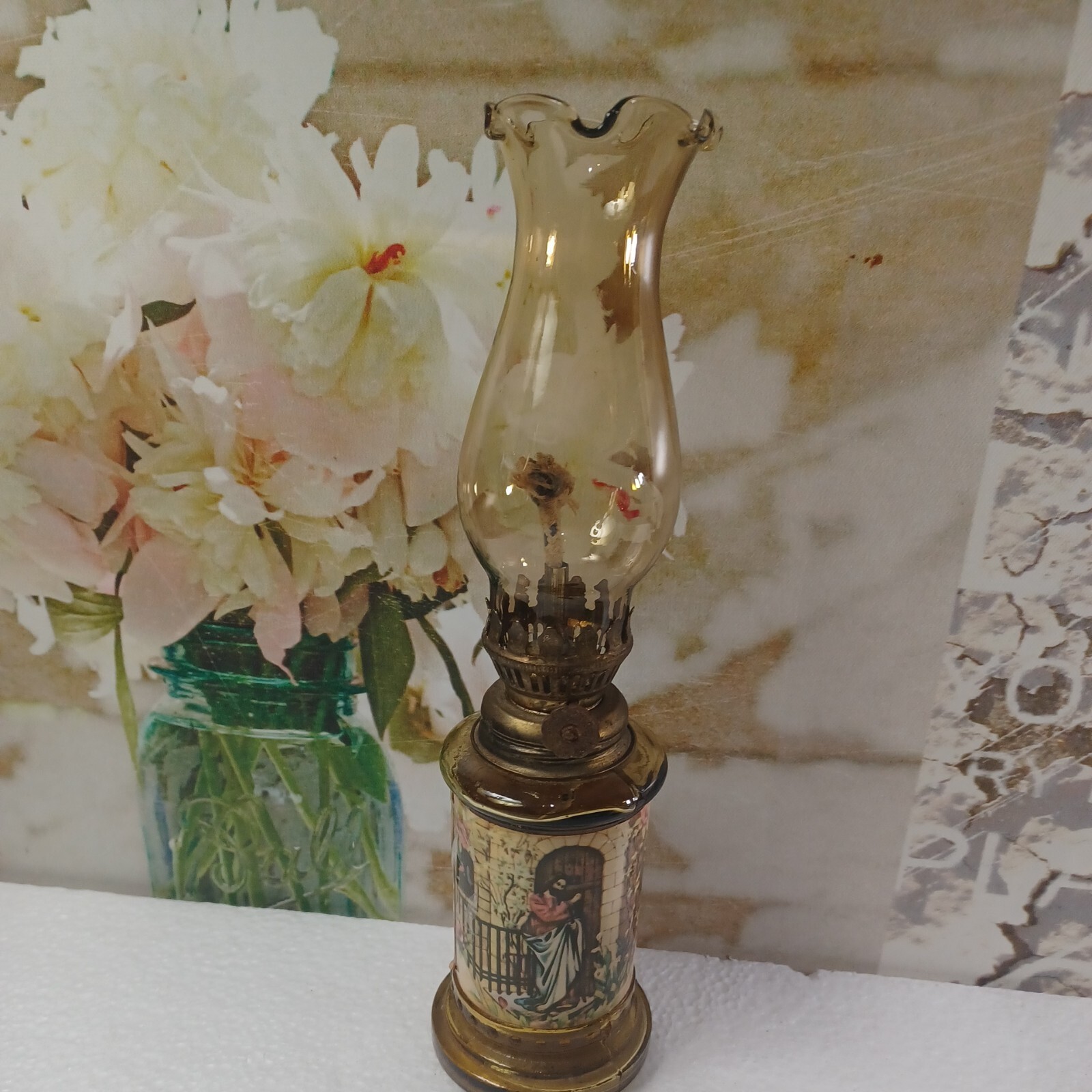 Christ Knocking on door Base Oil Lantern Kerosene Lamp Fluid 9" Honk ...