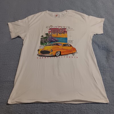 California Sunset Carmel, CA Single Stitch TShirt Hot Rod Chop Top Gene ...