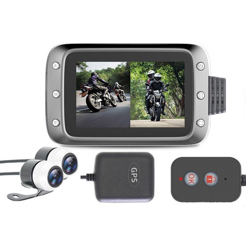 1080P HD GPS Dash Cam 3" Motorcycle Dual Camera DVR Driving Wide-angle ...