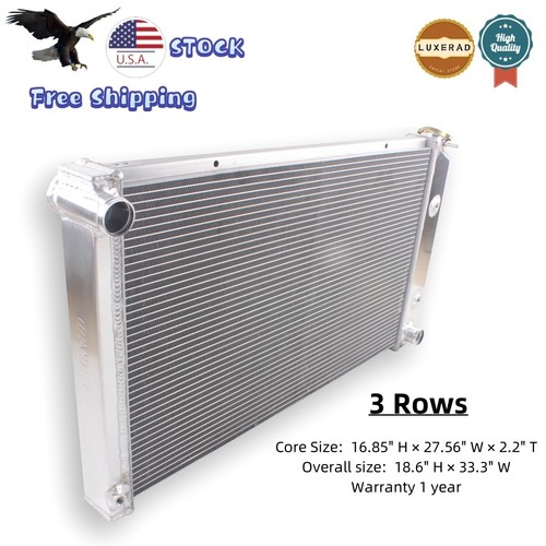 3 Rows Aluminum Radiator For 1973-1981 Pontiac Firebird V6 V8 Trans AM ...