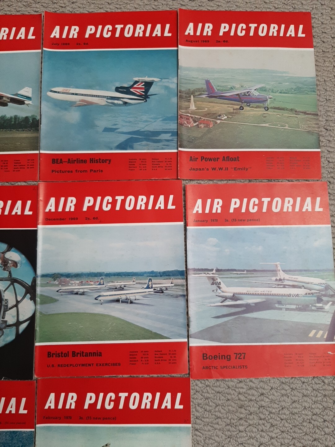 Air Pictorial Magazines 1969 1970 Vintage 11 Various Month Issues | eBay
