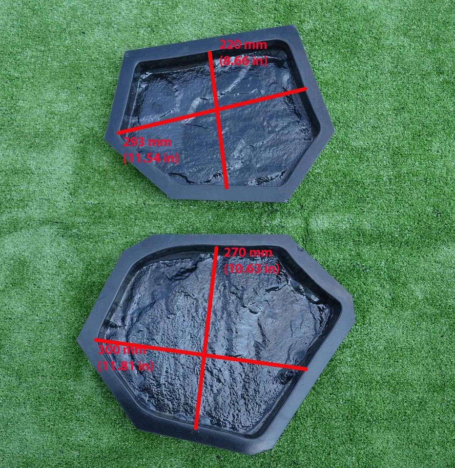 Concrete molds DIY Sold 6 pcs Plastic Moulds Flagstone Casting Concrete ...