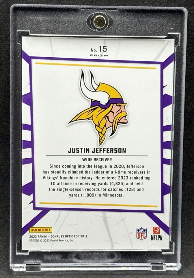 Justin Jefferson RARE FLEX REFRACTOR INVESTMENT CARD SSP PANINI VIKINGS ...