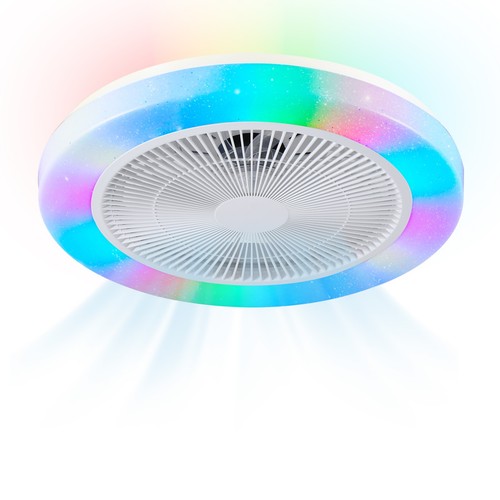 19inch RGB LED Ceiling Fan with Light APP & Remote Control Adjustable ...