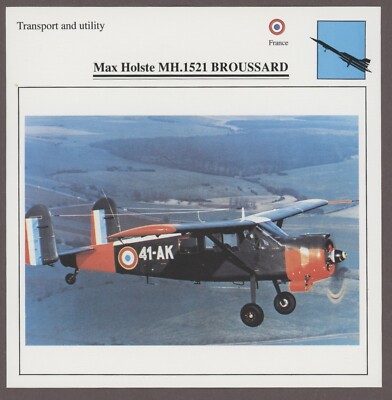 Max Holste MH.1521 Broussard Edito Service Warplane Air Military Card ...