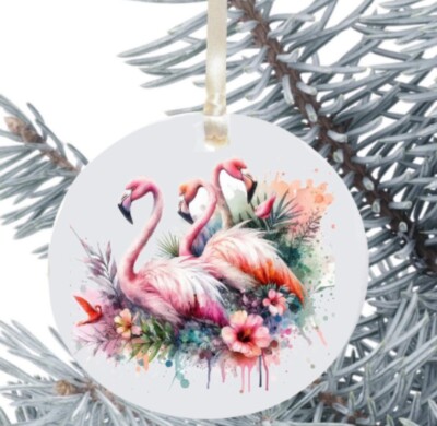 Flamingo Hanging Bauble Gift Present Decoration Christmas | eBay UK