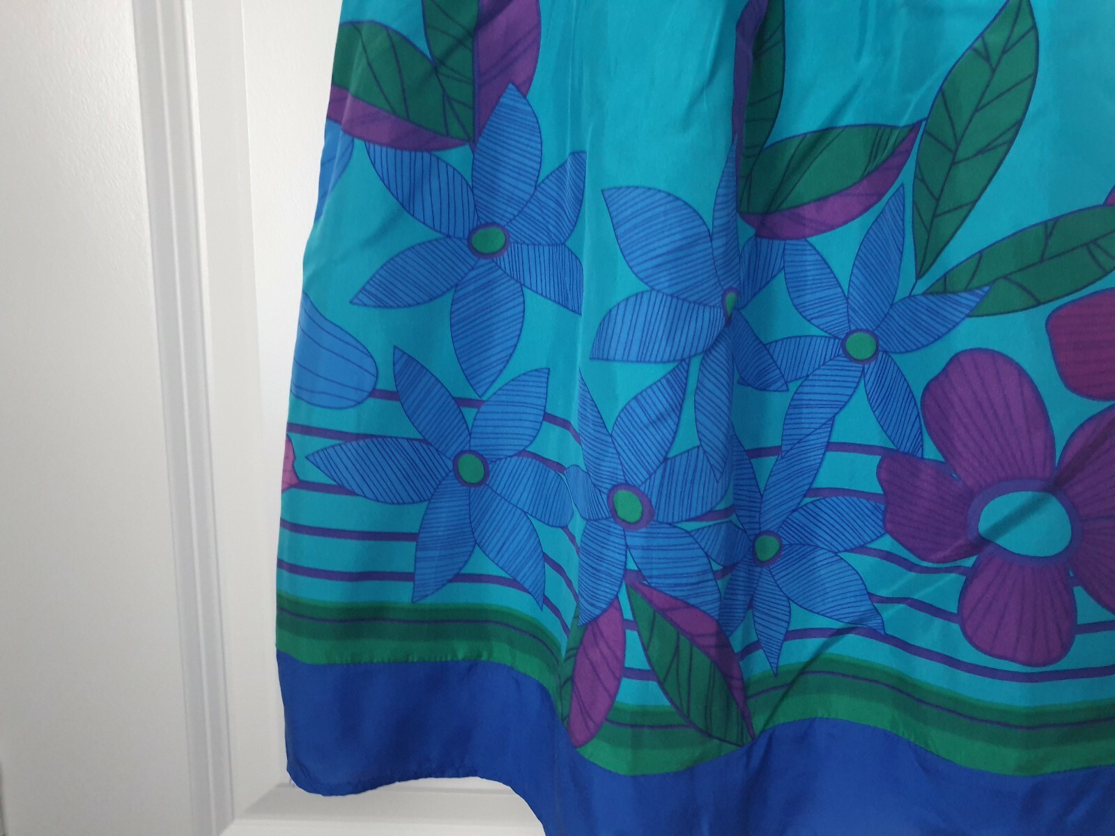 LIPSY BLUE GREEN PURPLE FLOWER PRINT SILK STRAPPY V-NECK SUMMER TUNIC ...